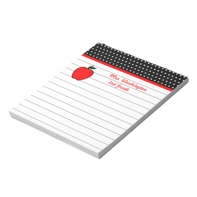 Teacher's Apple Notepad | Zazzle