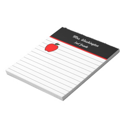 Teacher's Apple Notepad | Zazzle