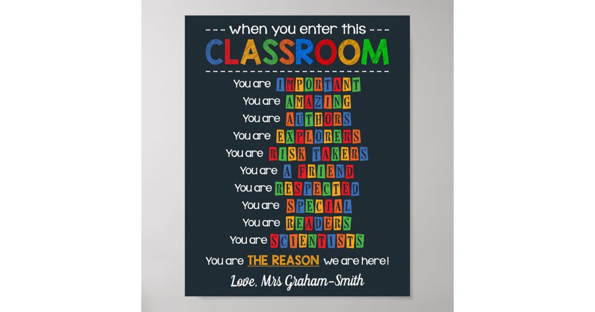 Teacher's Appreciation Gift Motivation Classroom Poster | Zazzle