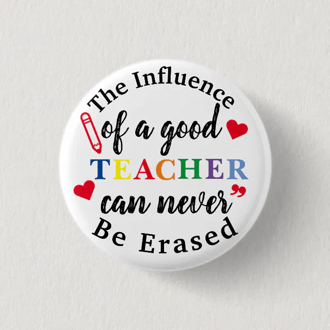 Teacher's Appreciation Memorial Button Pin | Zazzle