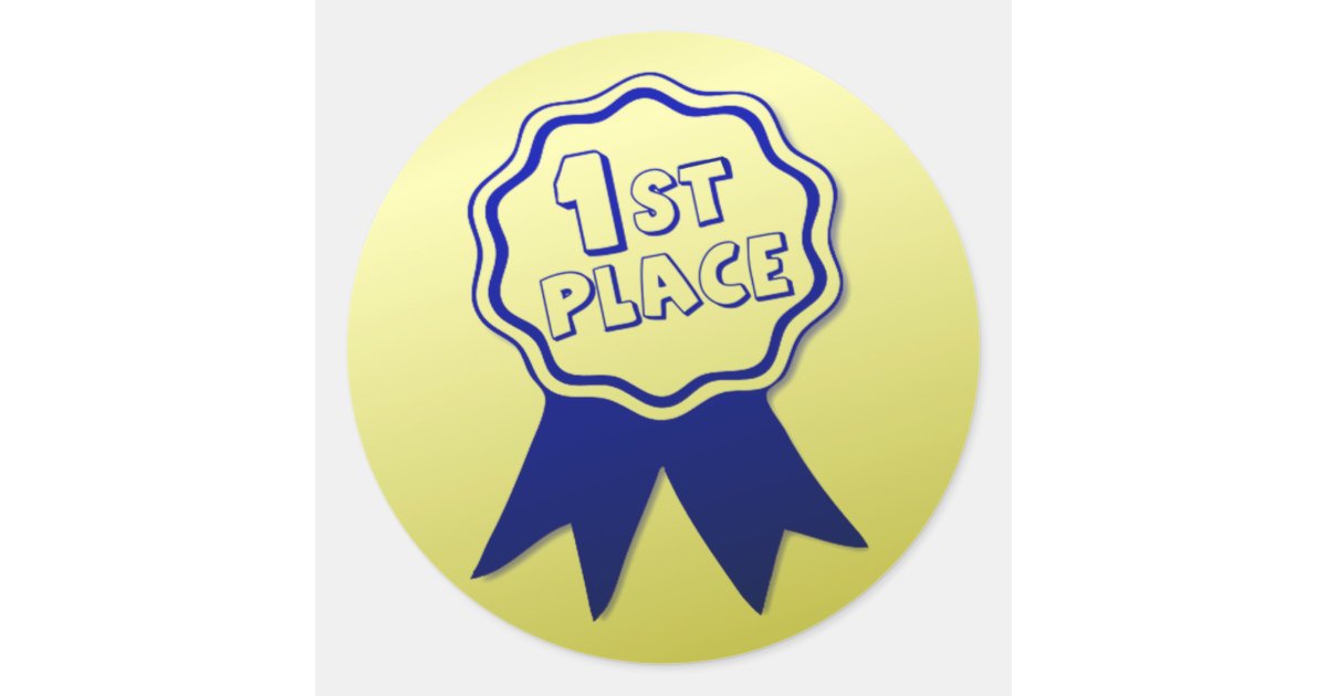 Teacher's Blue Ribbon Award Stickers | Zazzle