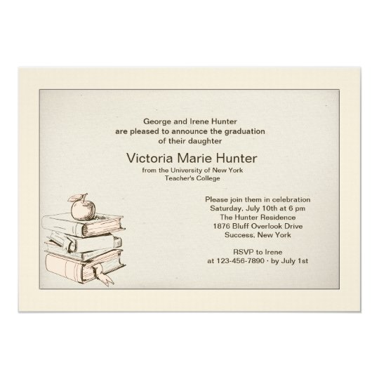 Teacher's Books Graduation Invitation | Zazzle.com
