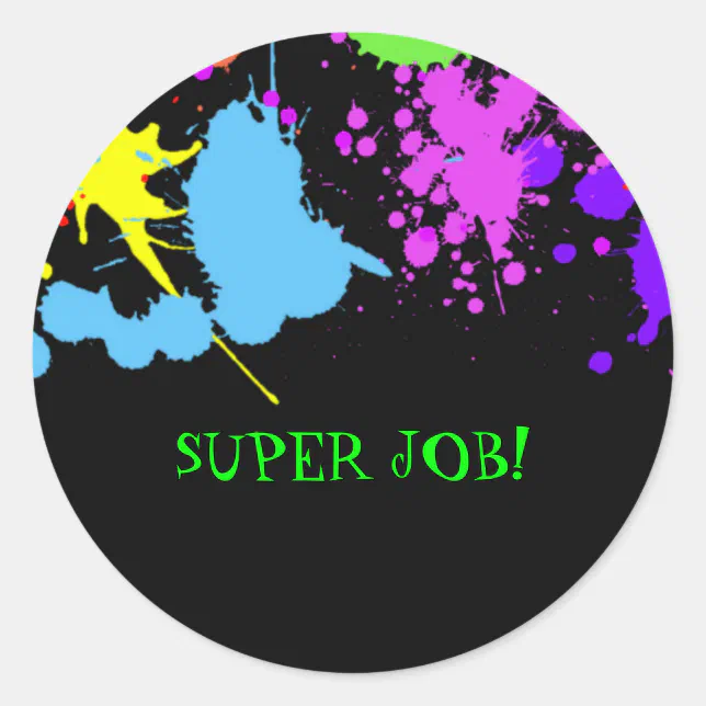 Teachers Bright Neon Custom Classic Round Sticker | Zazzle