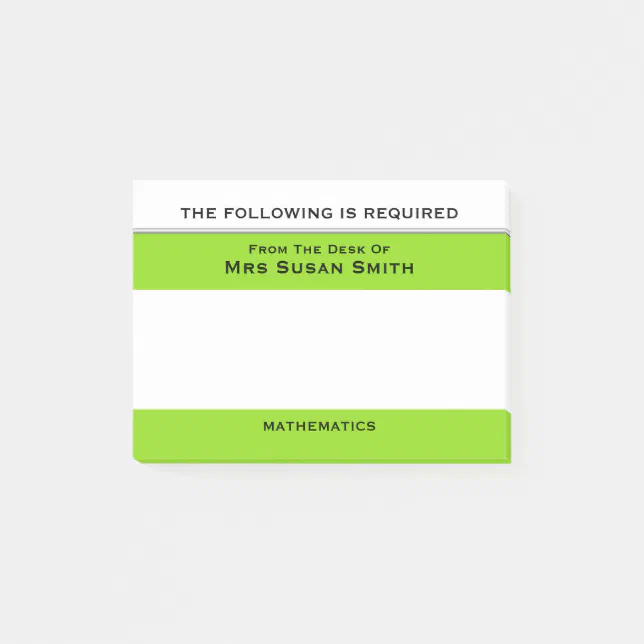 Teachers class notes Green | Personalize | Zazzle