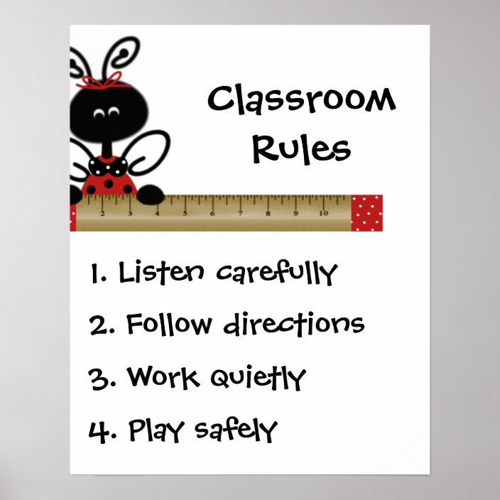 Teacher's Class Rules Poster | Zazzle.com