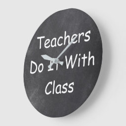Teachers Class Teacher Chalkboard Design Gift Idea Large Clock | Zazzle