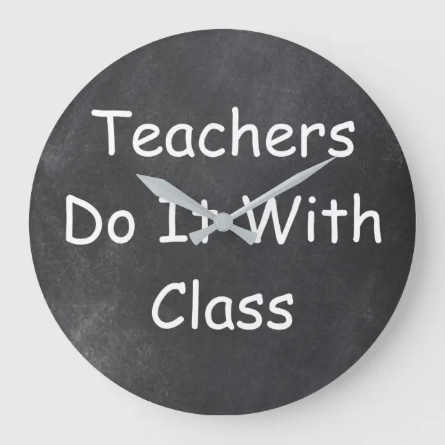 Teachers Class Teacher Chalkboard Design Gift Idea Large Clock | Zazzle
