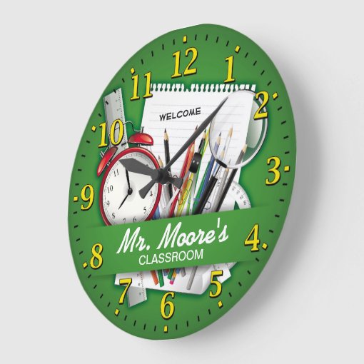 Teacher's Classroom Personalizable Clock | Zazzle