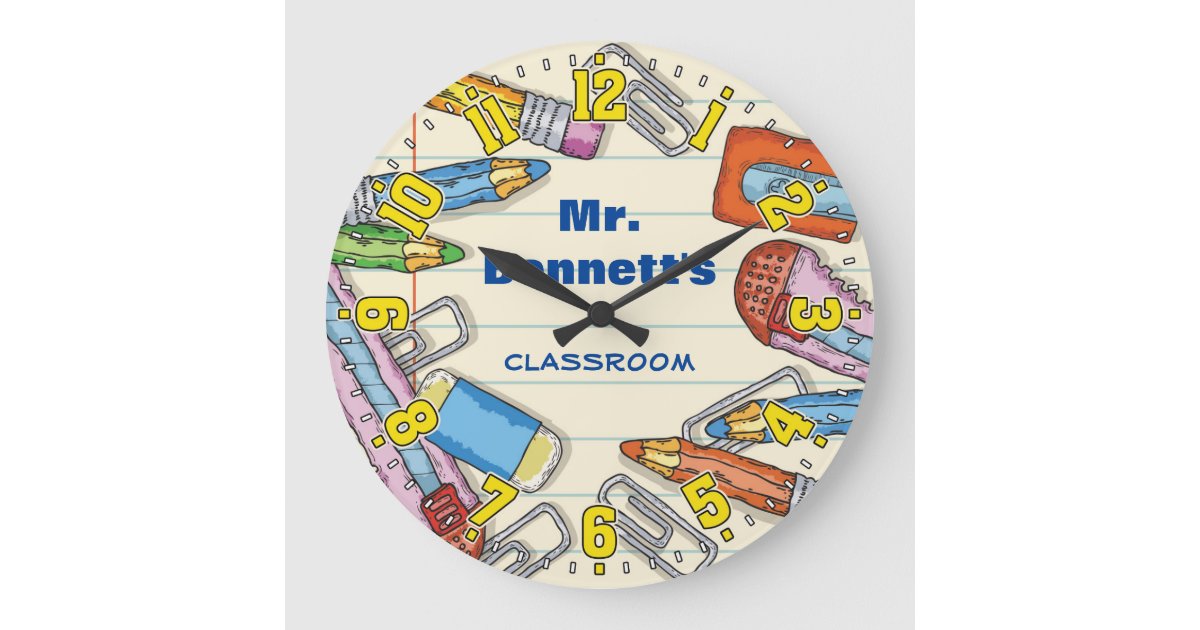 Teacher's Classroom Personalizable Clock | Zazzle