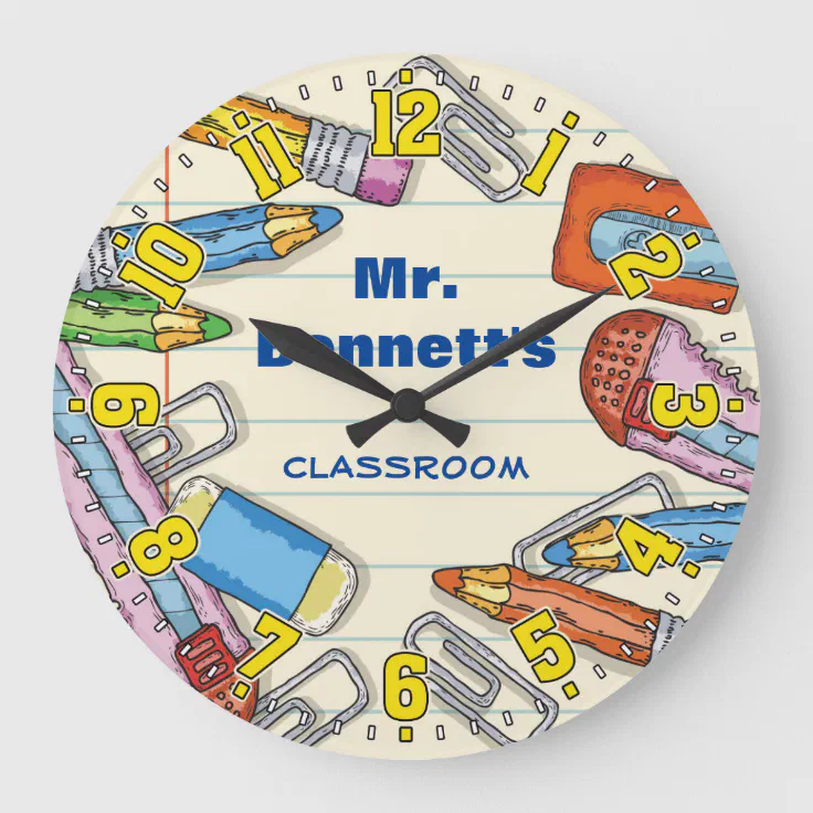 Teacher's Classroom Personalizable Clock | Zazzle