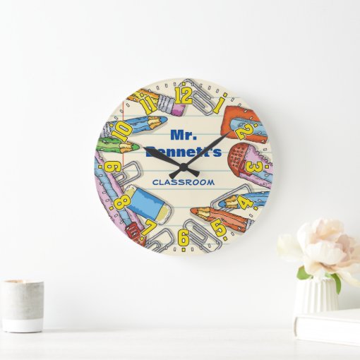 Teacher's Classroom Personalizable Clock | Zazzle