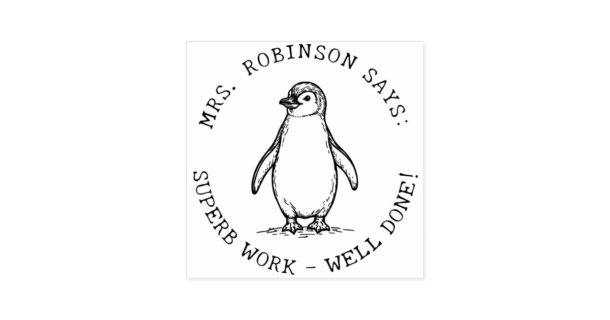 Teachers Create Your Own Cute Penguin Superb Work Self-inking Stamp ...
