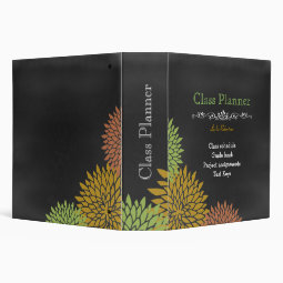 Teacher's Floral Chalkboard Custom Binder | Zazzle