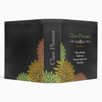 Teacher's Floral Chalkboard Custom Binder | Zazzle