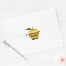 Teacher's Golden Apple Award Stickers | Zazzle