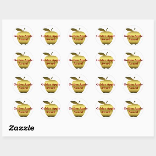 Teacher's Golden Apple Award Stickers | Zazzle