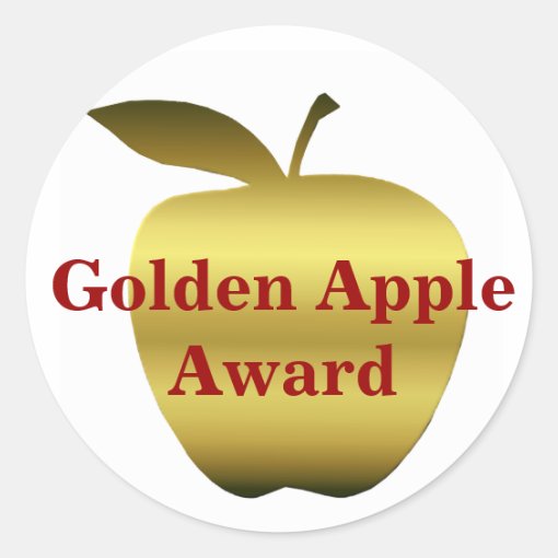 Teacher's Golden Apple Award Stickers | Zazzle