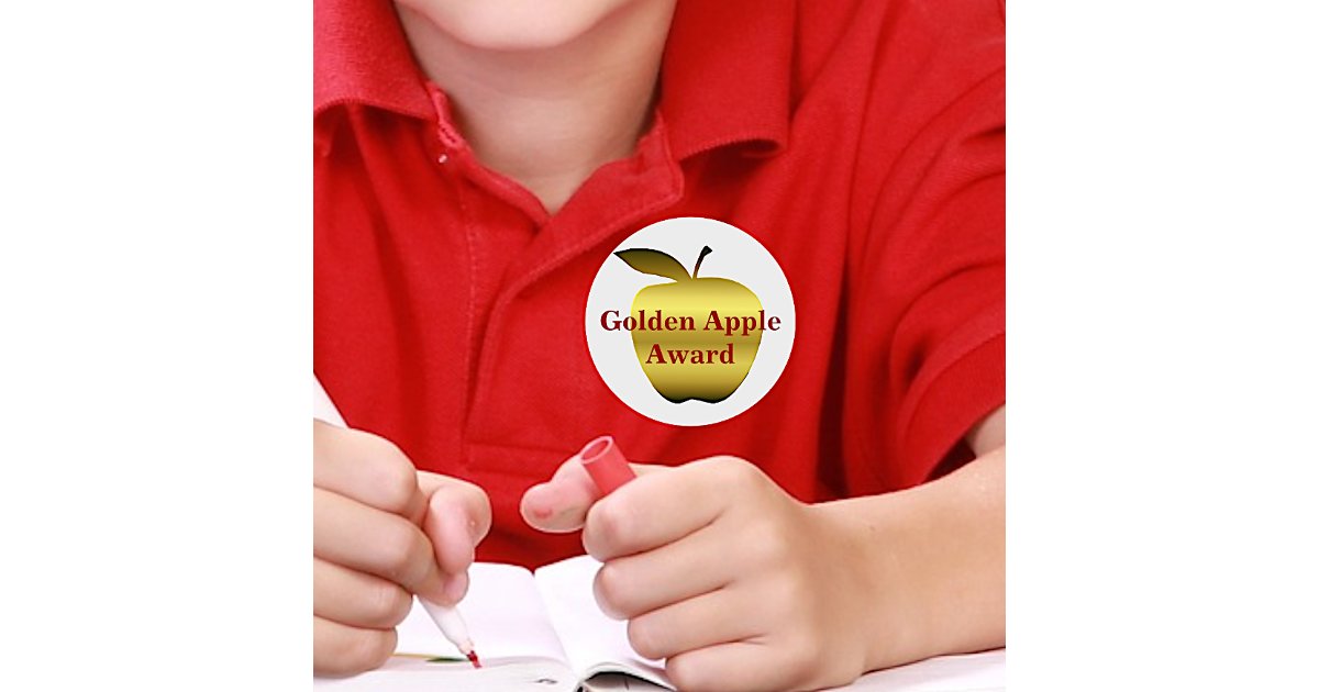 Teacher's Golden Apple Award Stickers | Zazzle