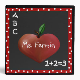 Teacher's Heart Apple Binder | Zazzle