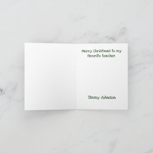 Teacher's Holiday Greeting Card | Zazzle