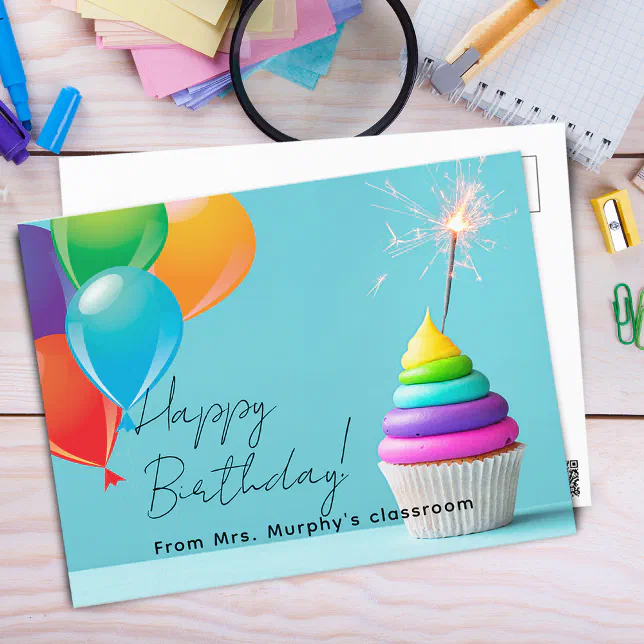 Teacher's Kids Birthday Postcard | Zazzle