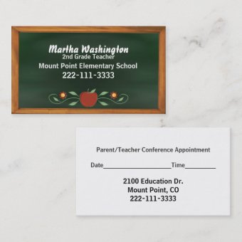Teacher's Old Fashioned Chalk Board Business Card | Zazzle
