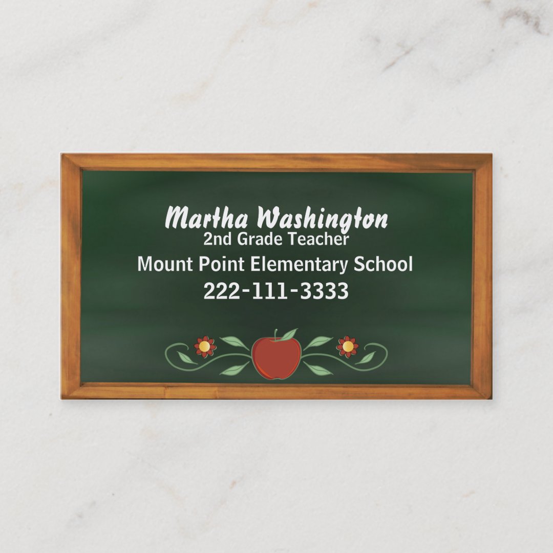 Teacher's Old Fashioned Chalk Board Business Card | Zazzle