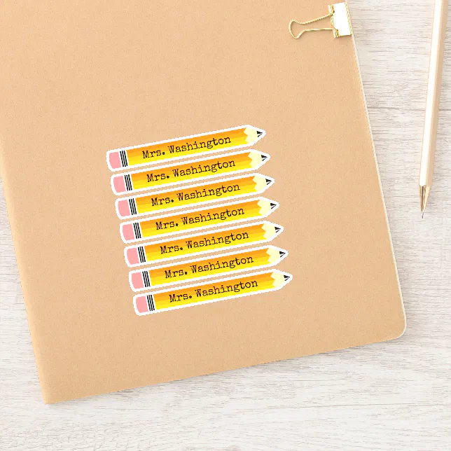 Teacher's Personalized Pencil Sticker | Zazzle