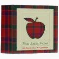 Teacher's Plaid Apple Binder | Zazzle