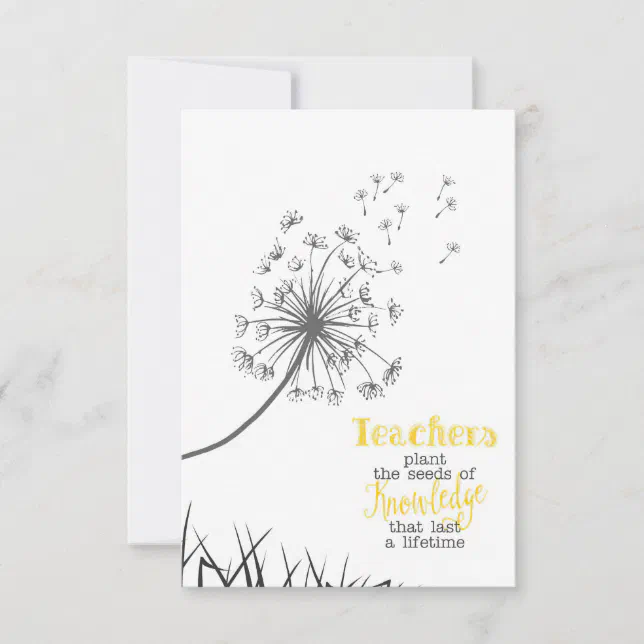 Teachers Plant The Seeds Of Knowledge Thank You Card | Zazzle