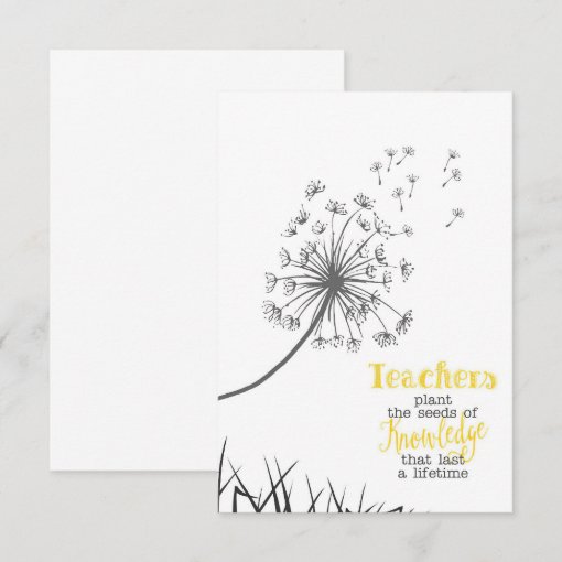 Teachers Plant The Seeds Of Knowledge Thank You Card | Zazzle