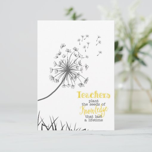 Teachers Plant The Seeds Of Knowledge Thank You Card | Zazzle
