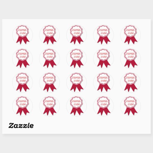 Teacher's Red Ribbon Award Stickers | Zazzle