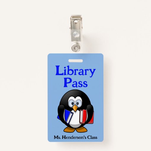 Teachers School Library Hall Pass Badge | Zazzle