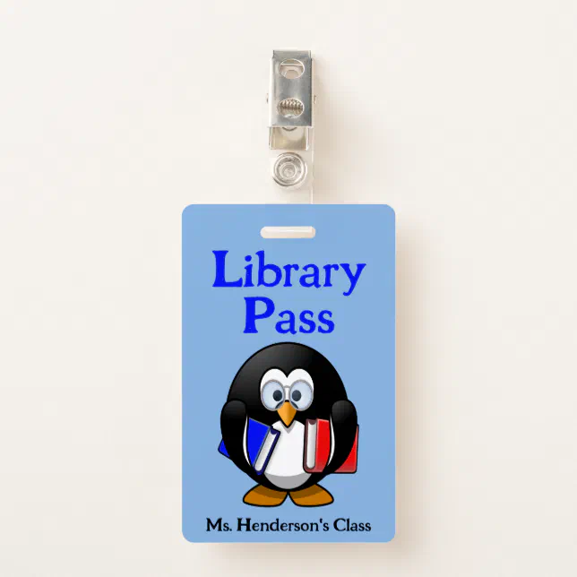 Teachers School Library Hall Pass Badge Zazzle
