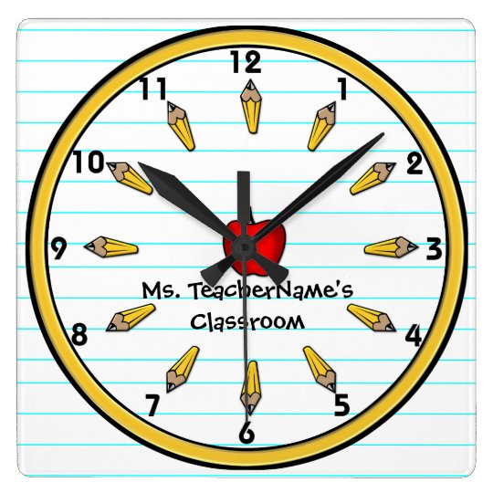 Teachers Wall Clock (Personalized) | Zazzle.com