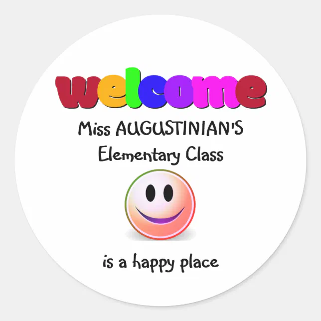 Teachers Welcome Classic Round Sticker | Zazzle