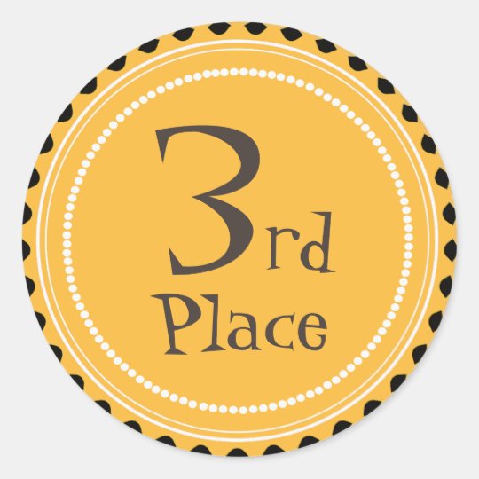 Teacher's Yellow Third Place Award Stickers | Zazzle.com