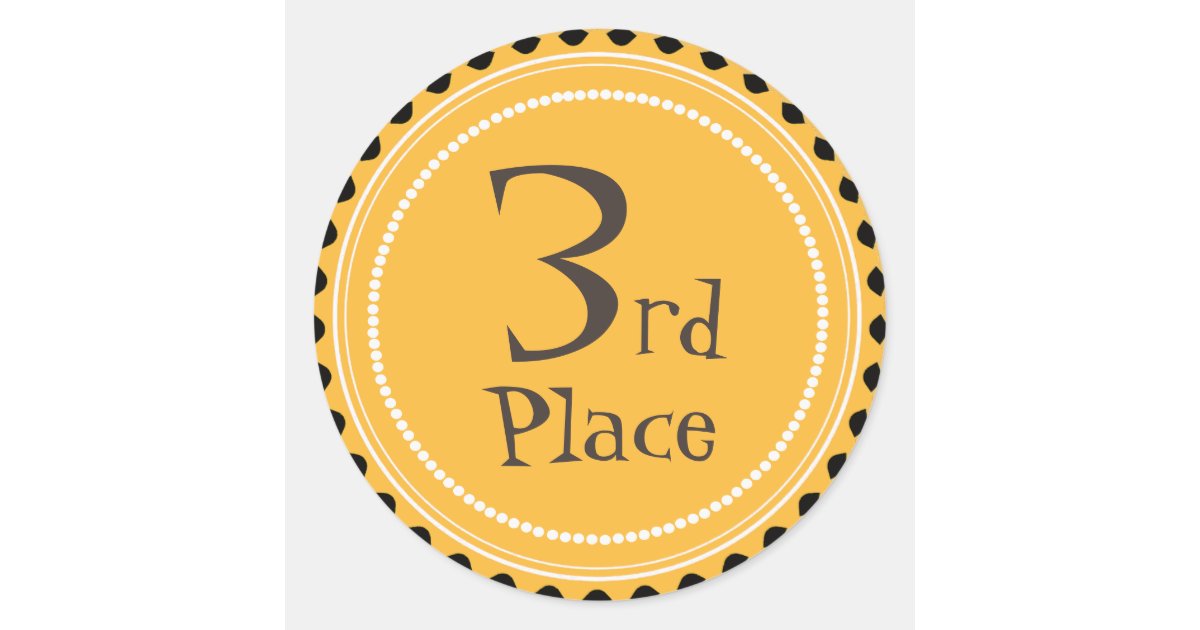 Teacher's Yellow Third Place Award Stickers | Zazzle