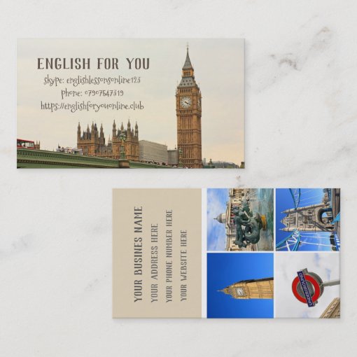 Teaching English customizable business card | Zazzle