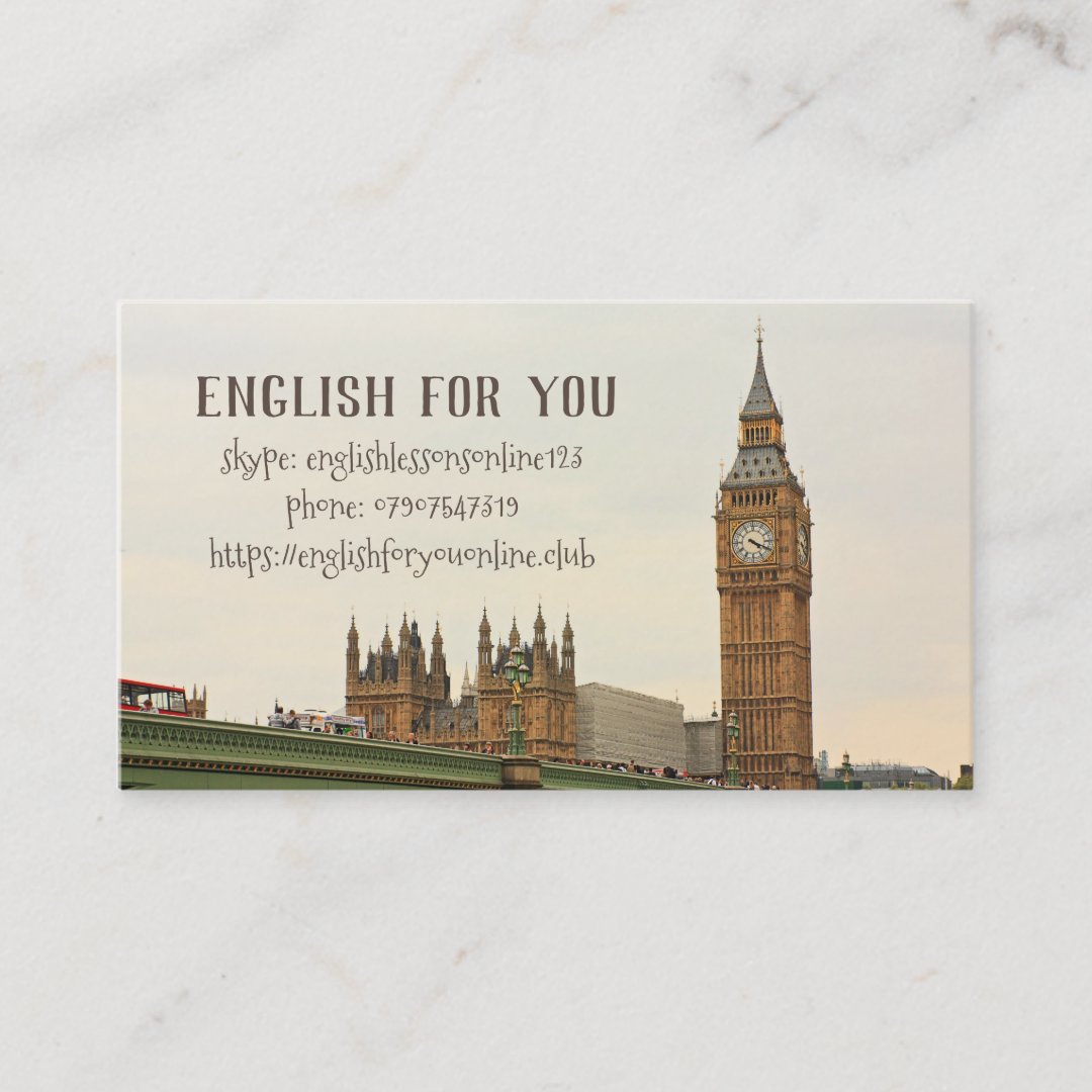 Teaching English customizable business card | Zazzle