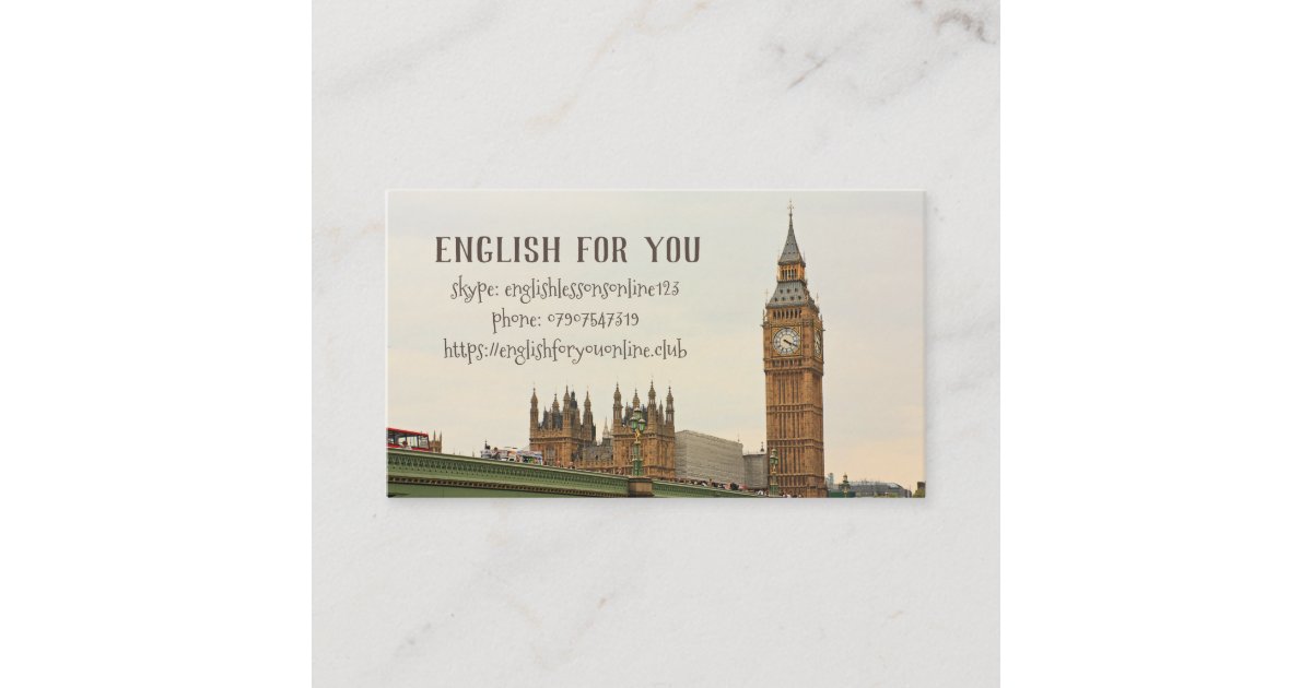 Teaching English customizable business card | Zazzle