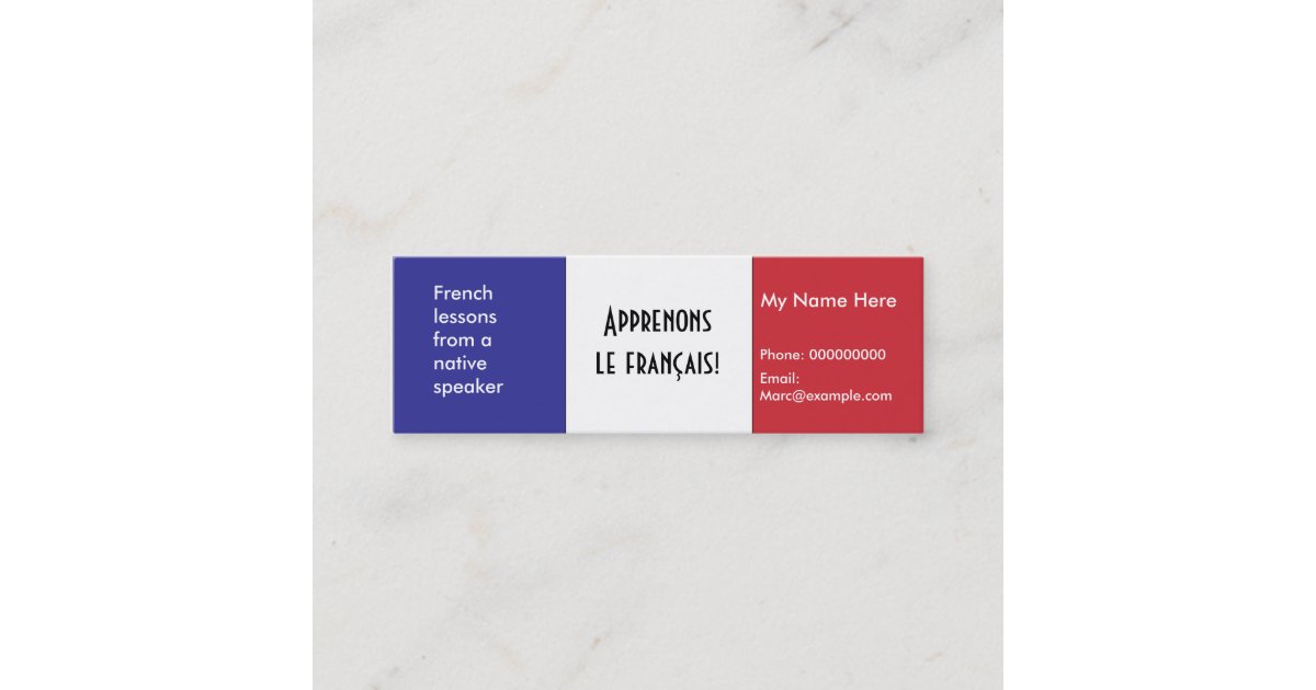 Teaching French Language -- Advertising Cards | Zazzle