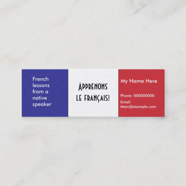 Teaching French Language -- Advertising Cards | Zazzle