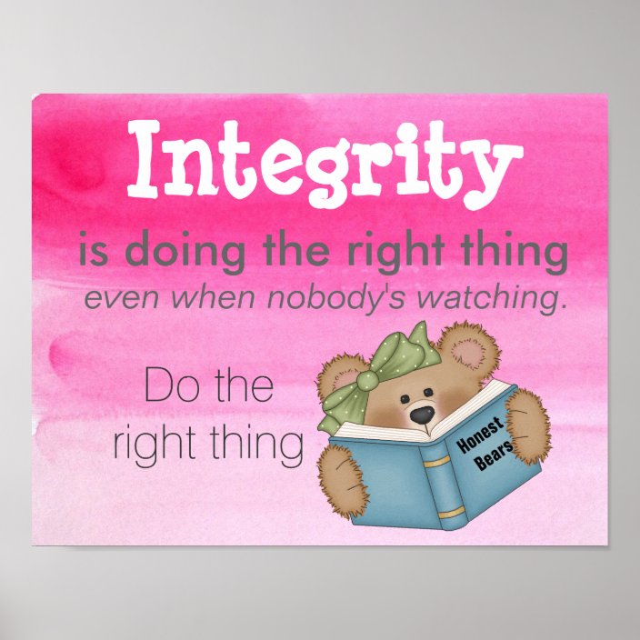 Teaching Integrity Poster | Zazzle.com