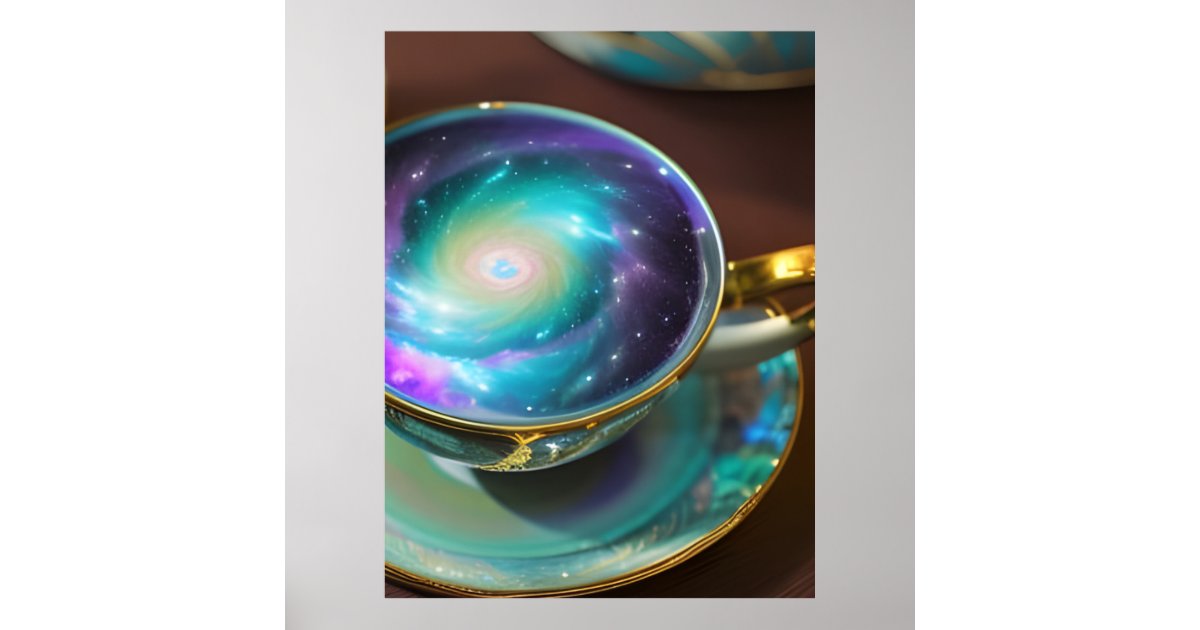 Teacup Filled With the Galaxy Poster | Zazzle