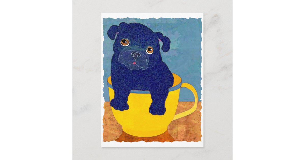 Teacup Pug Postcard | Zazzle