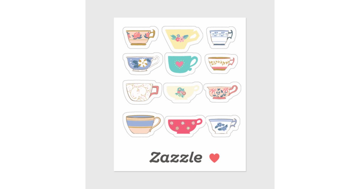 Teacup Stickers | Zazzle
