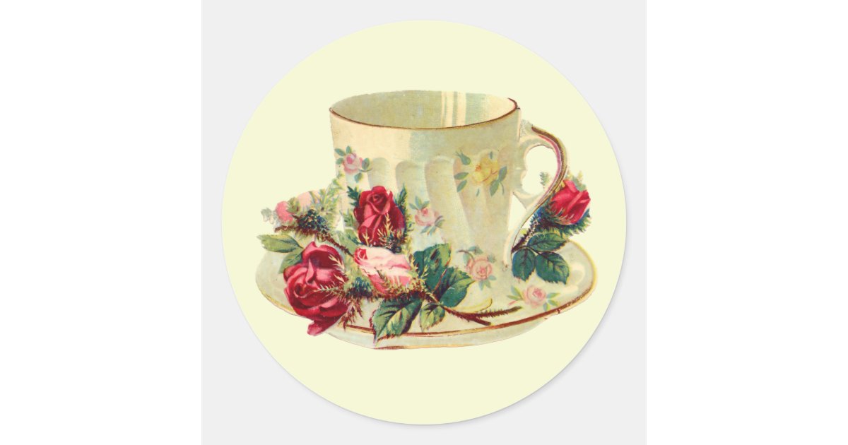 Teacup Time Classic Round Sticker | Zazzle