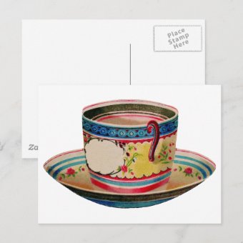 teacup vintage postcard | Zazzle